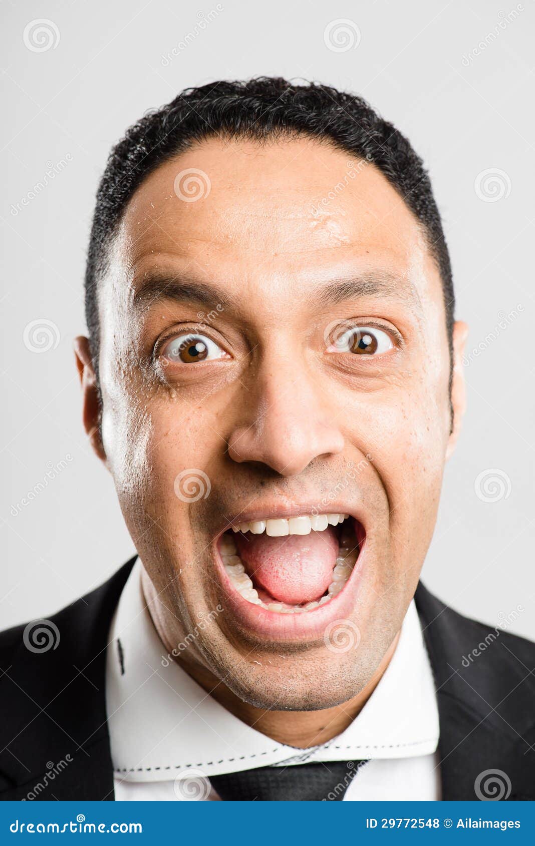 Funny Man Portrait Real People High Definition Grey Background Stock ...