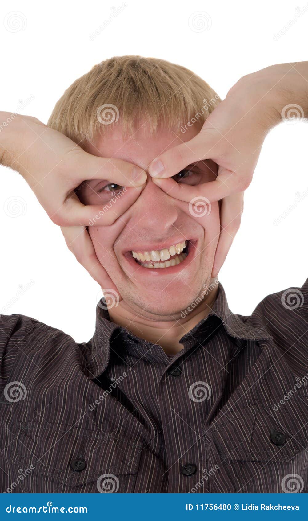 Funny young man potrait stock photo. Image of expression - 11756480