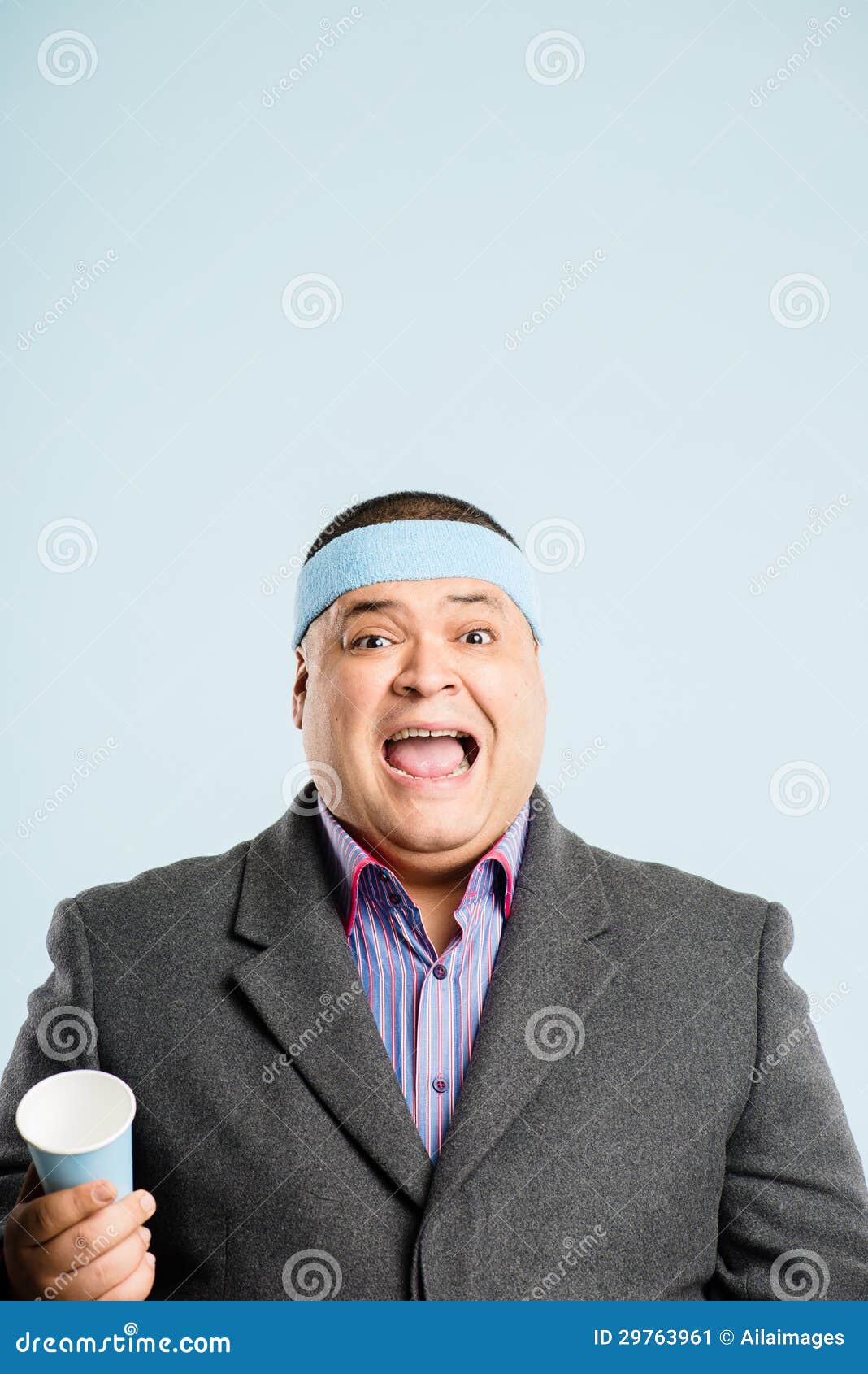 Funny Man Portrait Real People High Definition Blue Background Stock ...