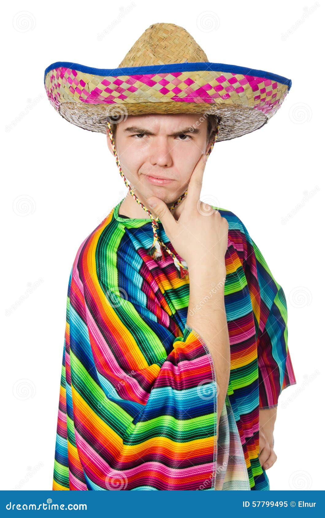 Funny Young Mexican Isolated on White Stock Image - Image of hispanic ...