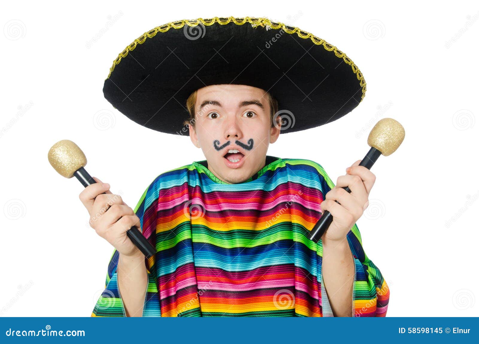Young Man Dancing With Maracas