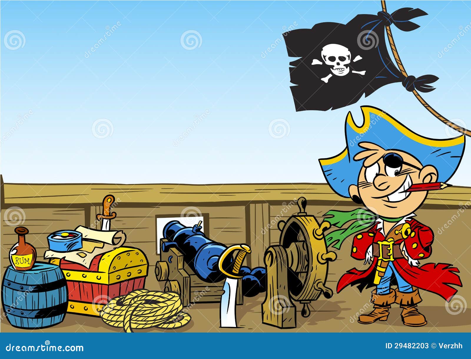 Funny young pirate stock vector. Illustration of cartoon - 29482203