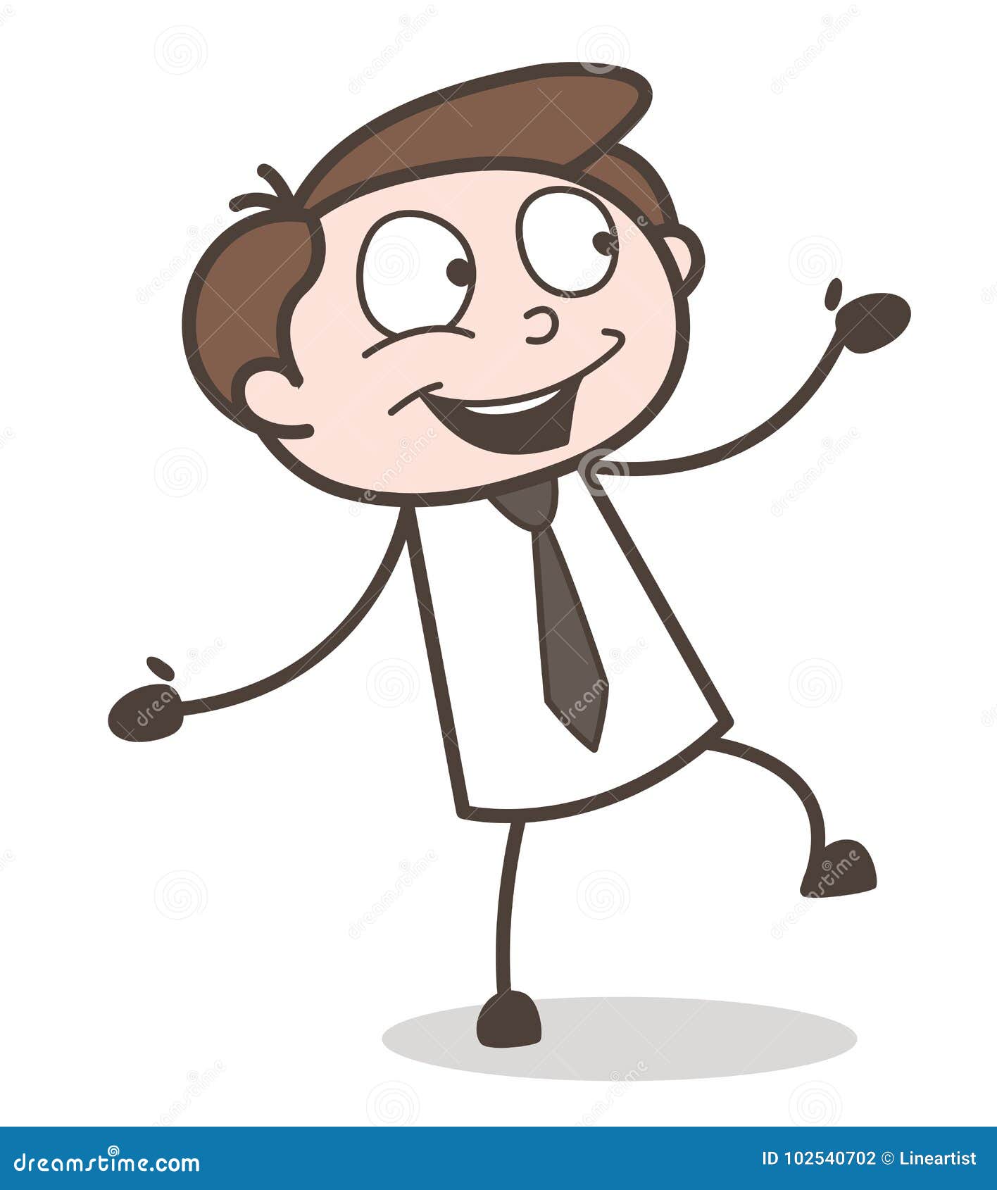 Funny Young Student Dancing Pose Vector Illustration Stock Illustration ...