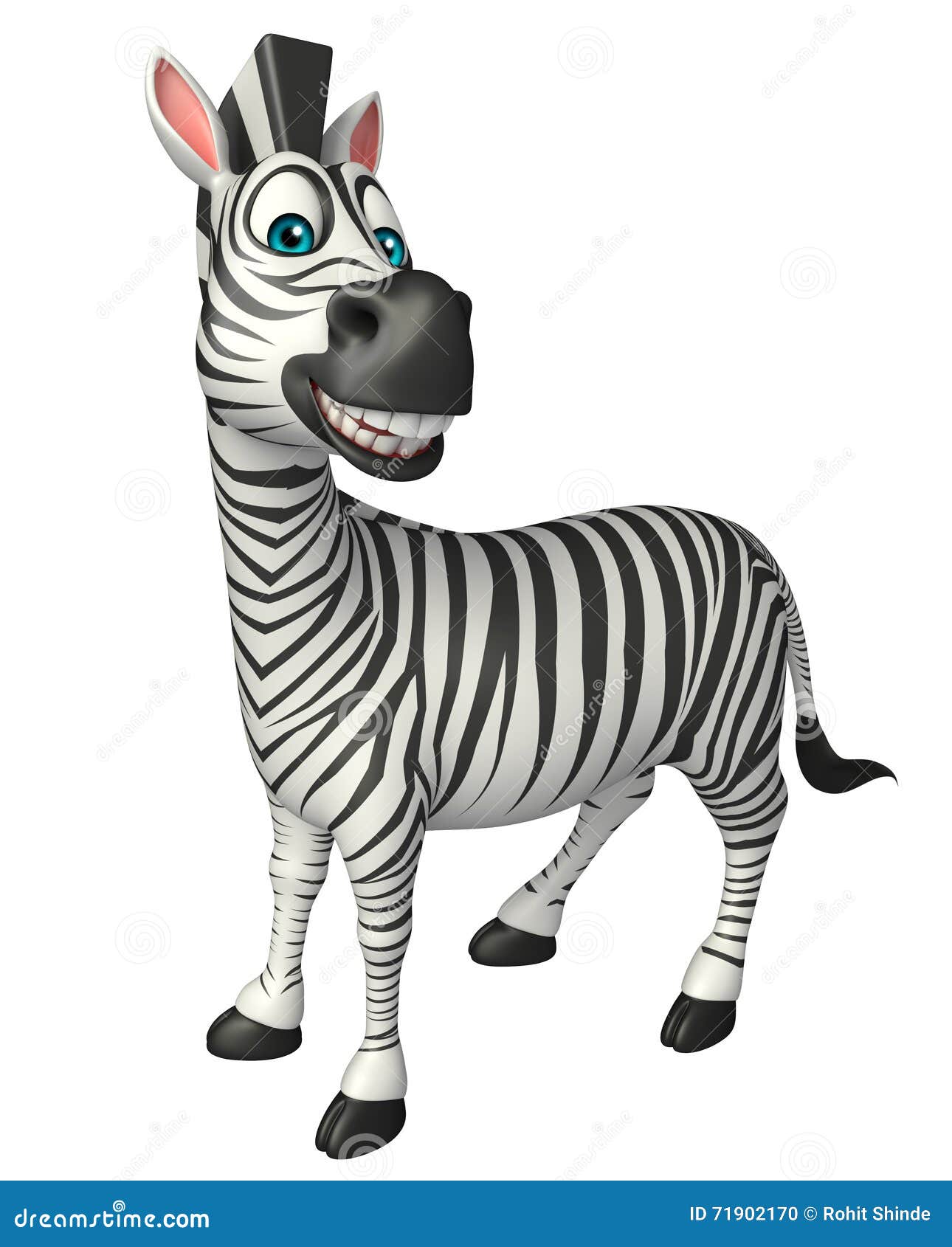 Funny Zebra Cartoon Character Stock Illustration - Illustration of ...