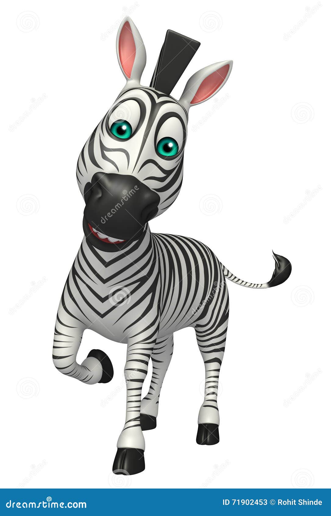 Funny Zebra Cartoon Character Stock Illustration - Illustration of toon ...
