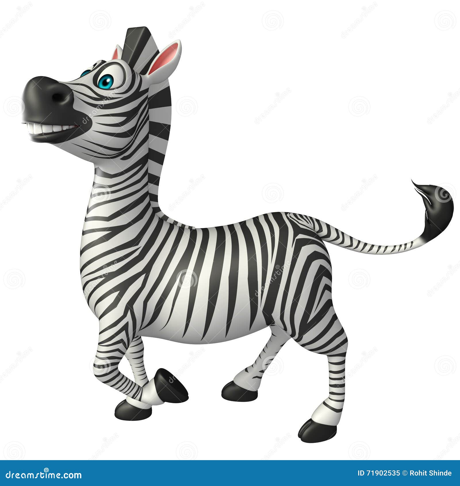 Funny Zebra Cartoon Character Stock Illustration - Illustration of ...