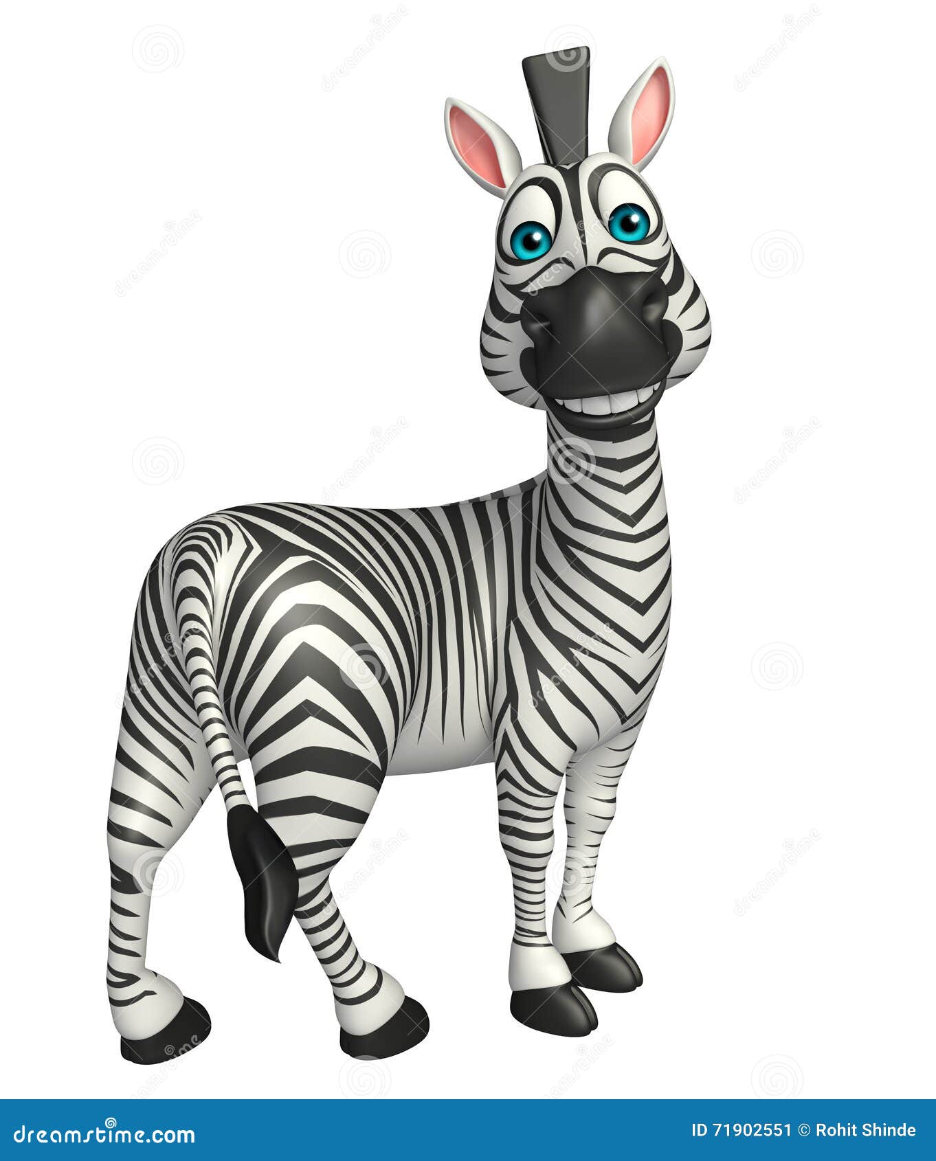 Funny Zebra Cartoon Character Stock Illustration - Illustration of park ...