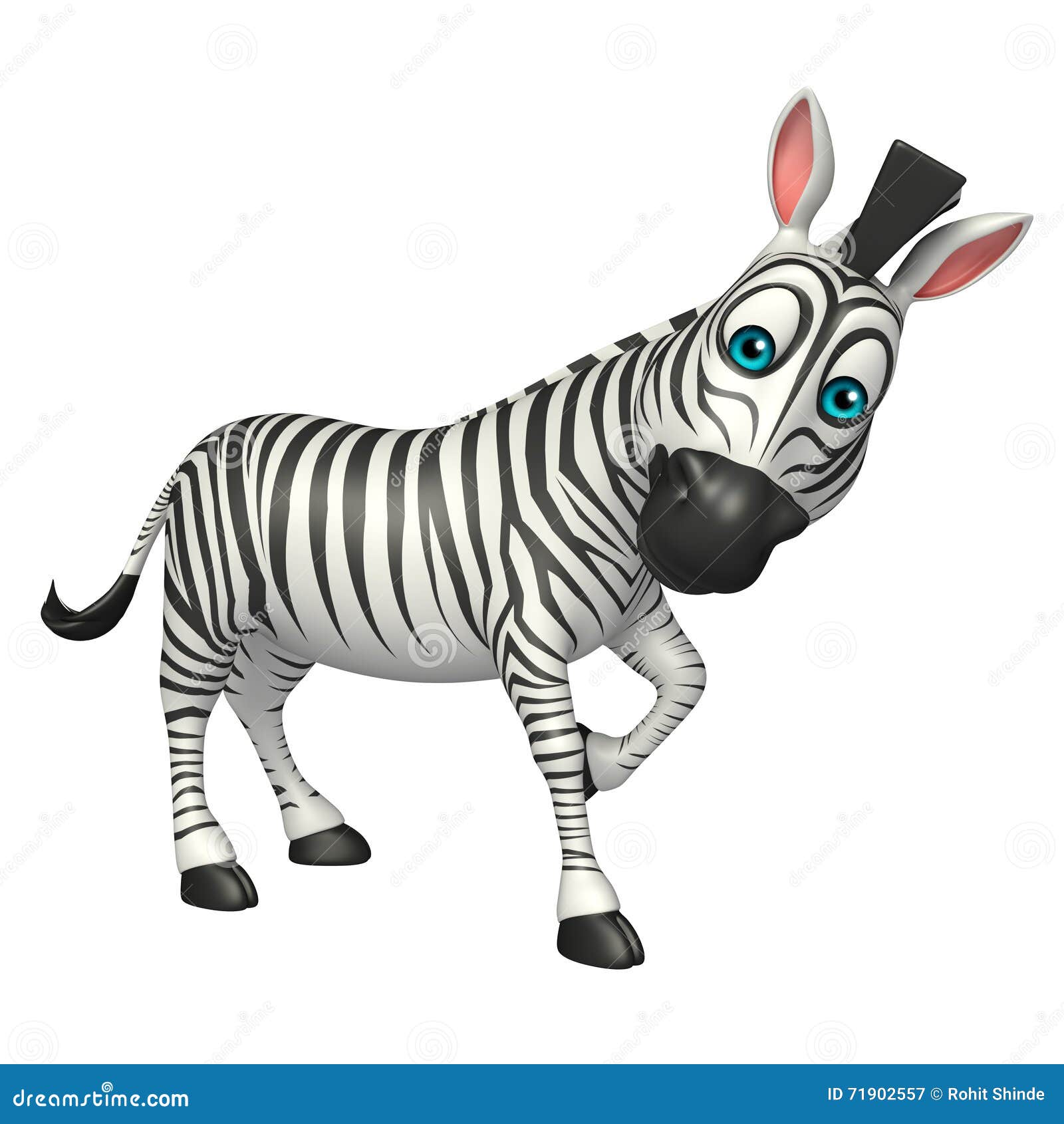 Funny Zebra Cartoon Character Stock Illustration - Illustration of ...