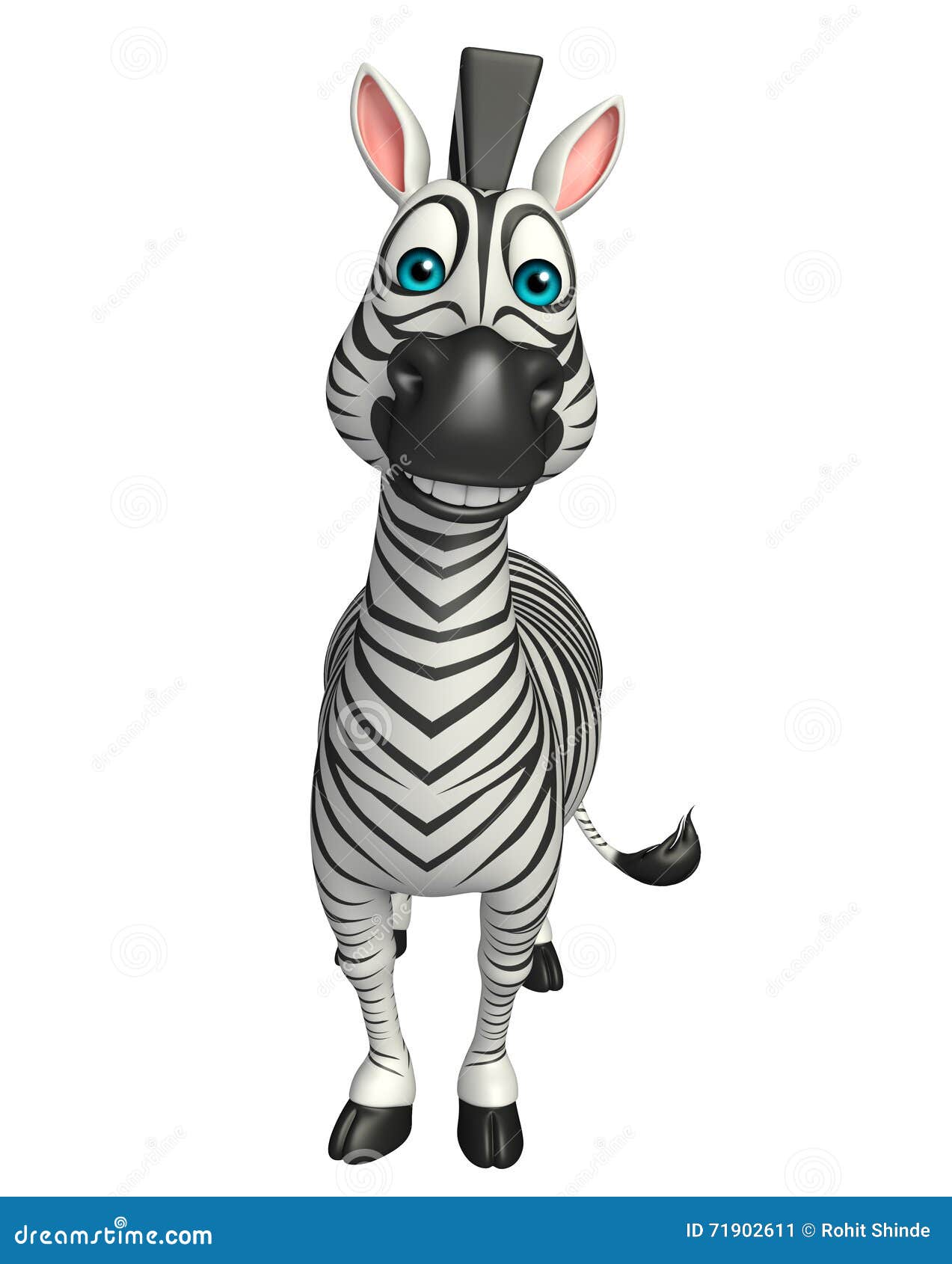 Funny Zebra Cartoon Character Stock Illustration - Illustration of ...