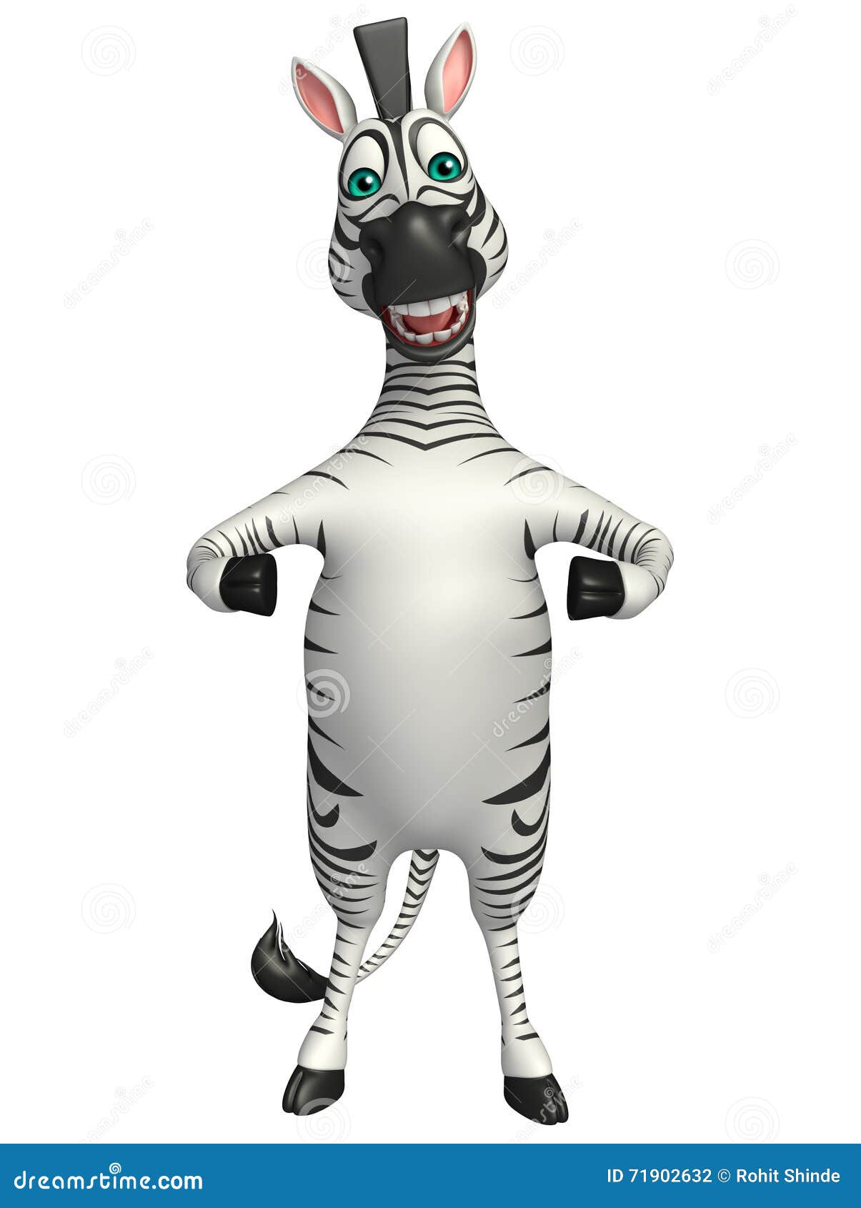 Funny Zebra Cartoon Character Stock Illustration - Illustration of park ...