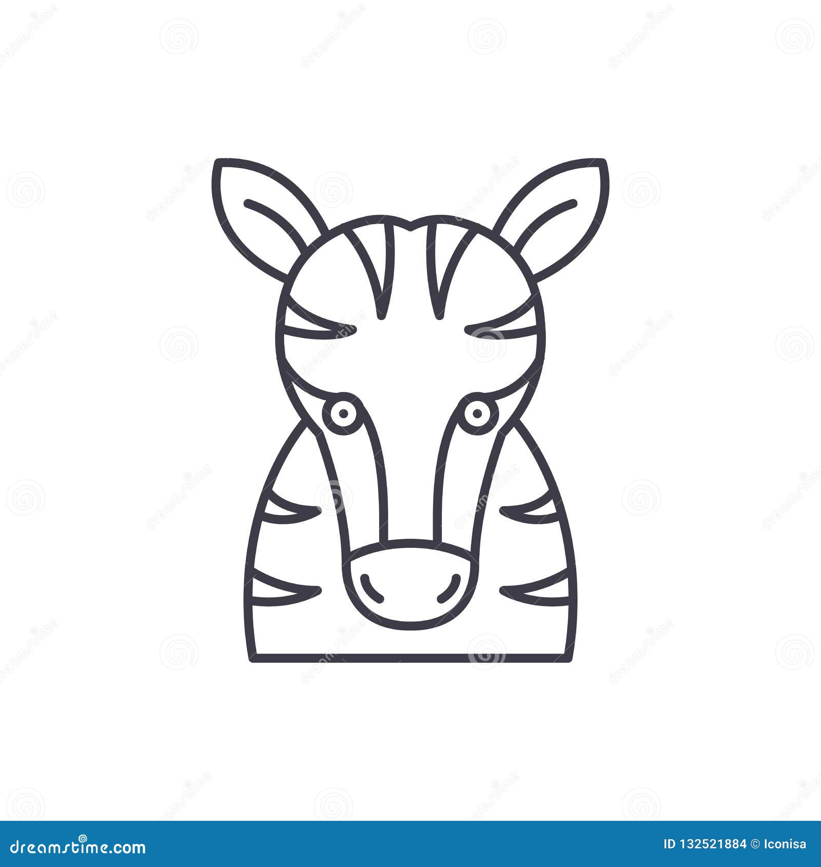 Funny Zebra Line Icon Concept. Funny Zebra Vector Linear Illustration ...