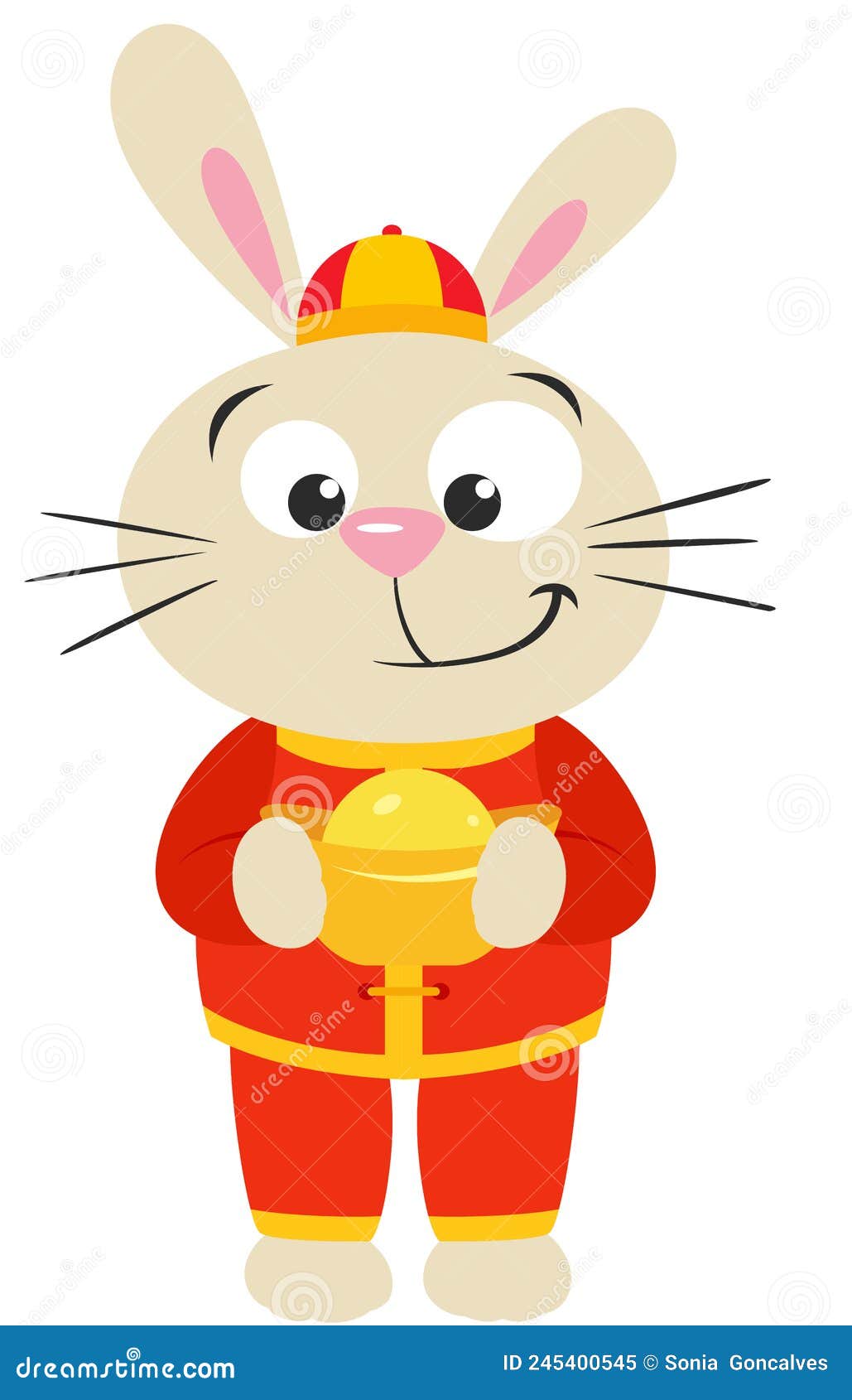 Funny Zodiac Rabbit Chinese Good Fortune Symbol Stock Illustration ...