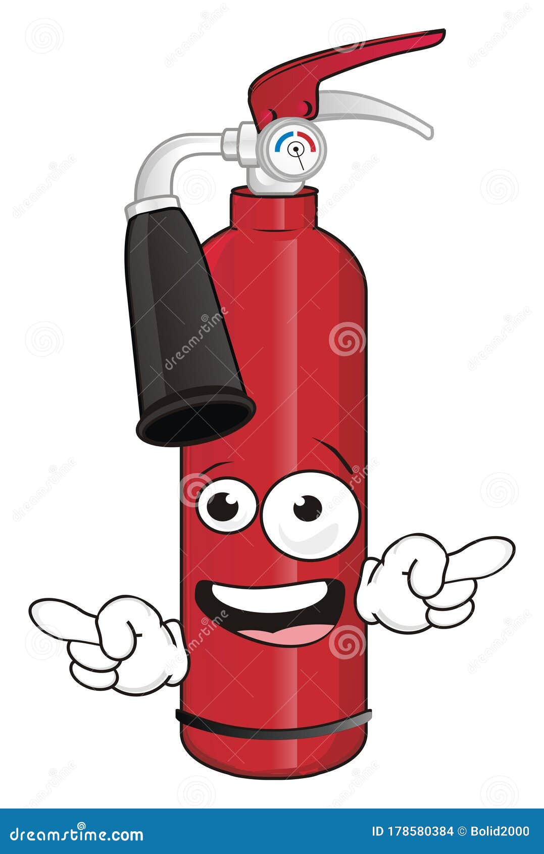 Funny fire extinguisher stock illustration. Illustration of metal ...
