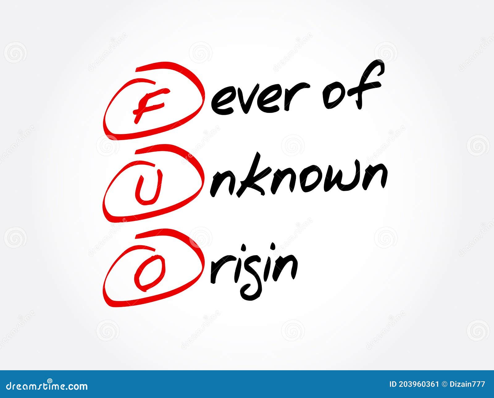 FUO - Fever Of Unknown Origin Acronym, Medical Concept Background ...