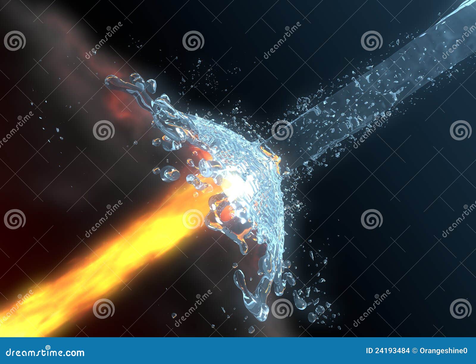 Fuoco contro acqua fotografia stock. Immagine di colore - 24193484