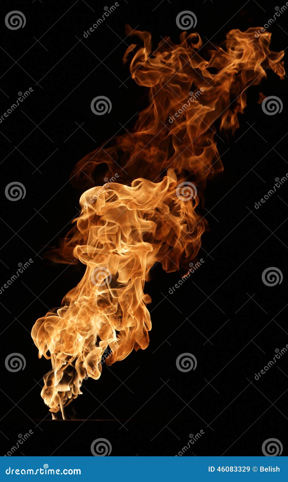 Fuoco isolato sul nero immagine stock. Immagine di arte - 46083329