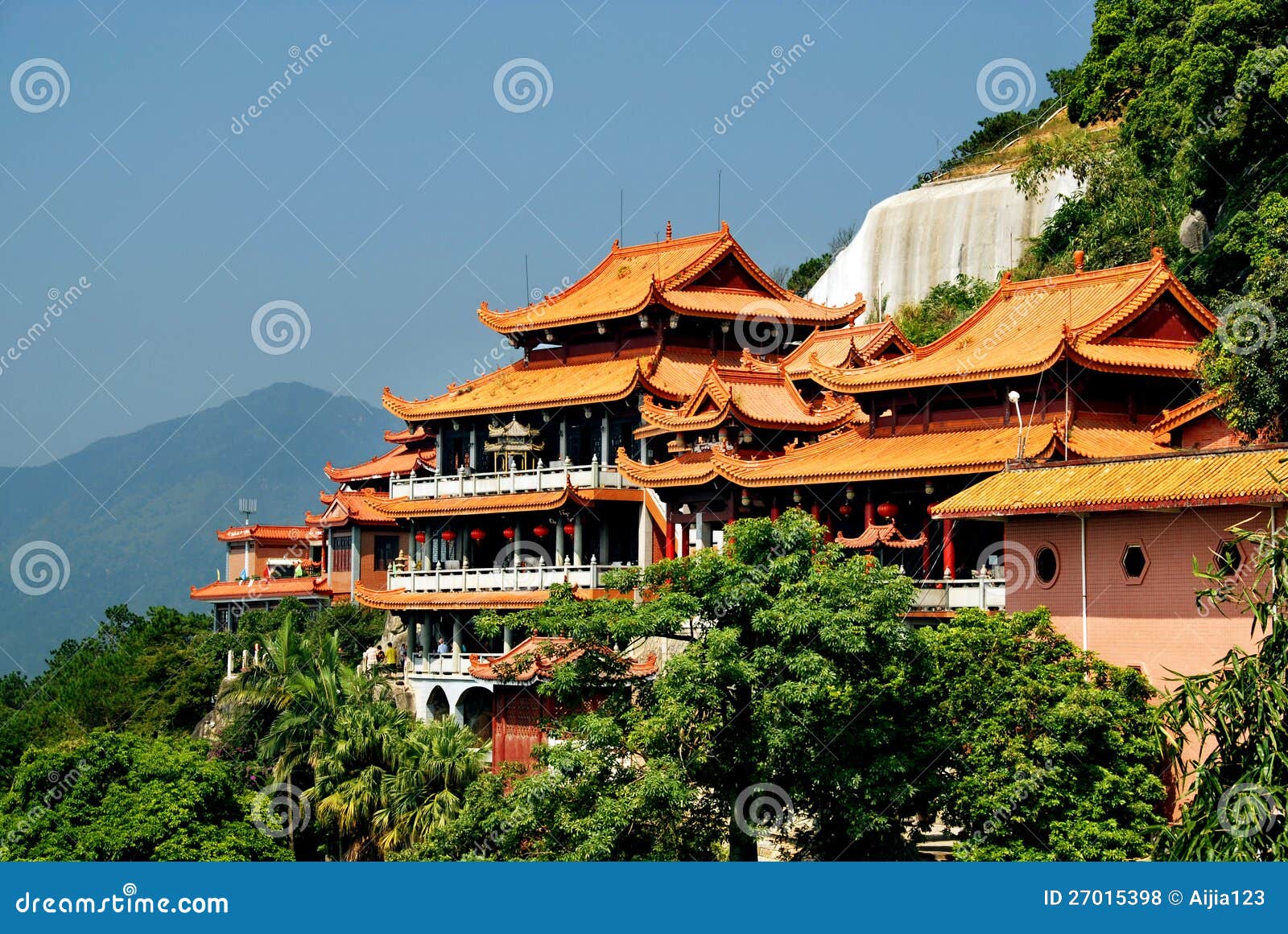 Fuqing Temple pink editorial stock photo. Image of shadow - 27015398