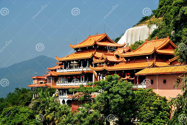 Fuqing Temple pink editorial stock photo. Image of shadow - 27015398