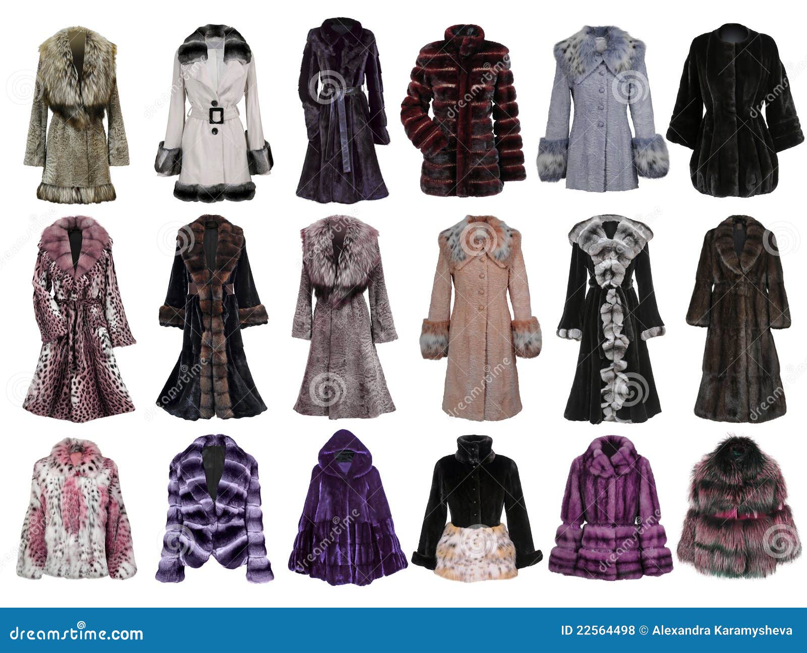 Fur coat collection stock photo. Image of female, isolated - 22564498