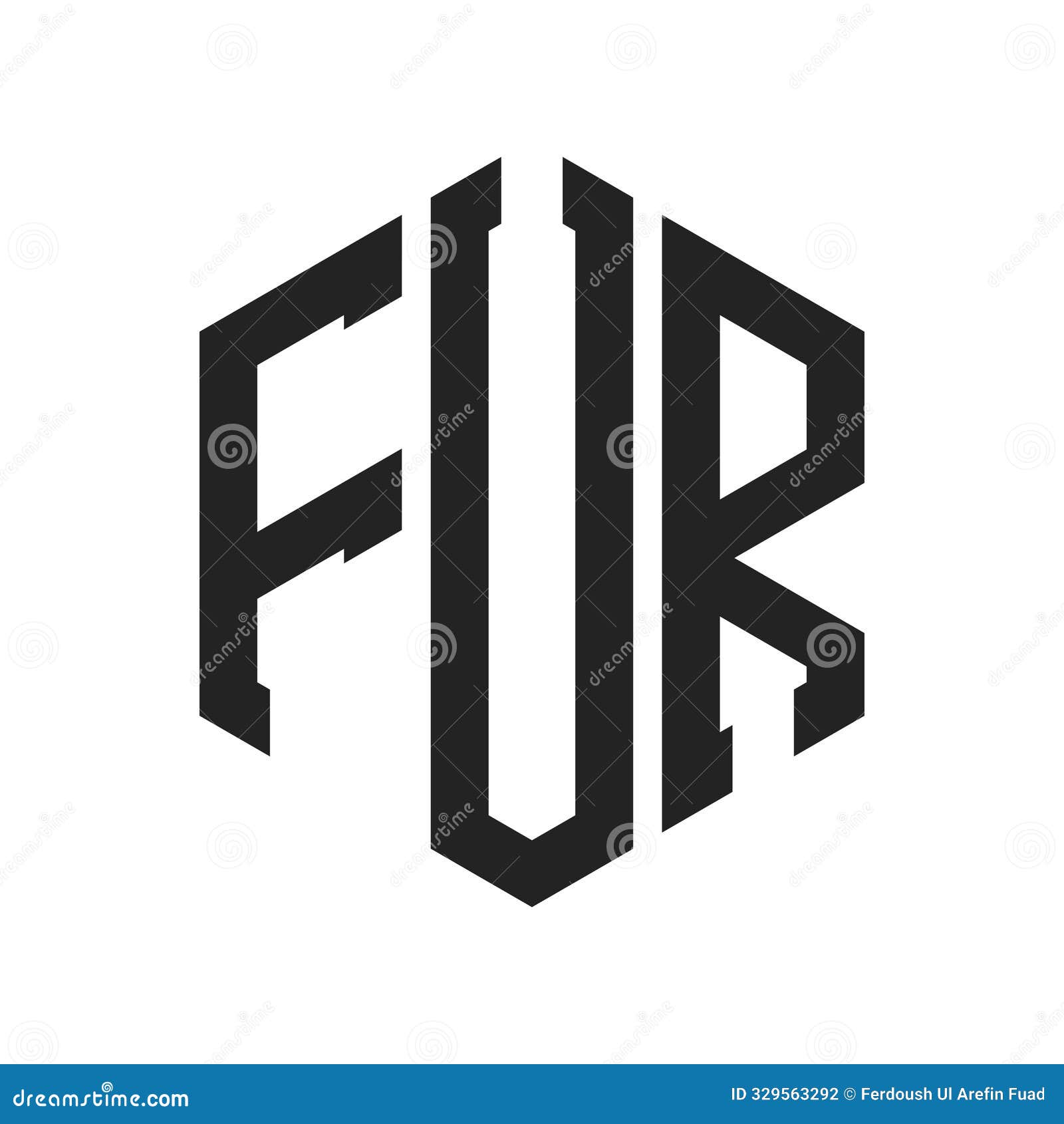 FUR Logo Design. Initial Letter FUR Monogram Logo Using Hexagon Shape ...