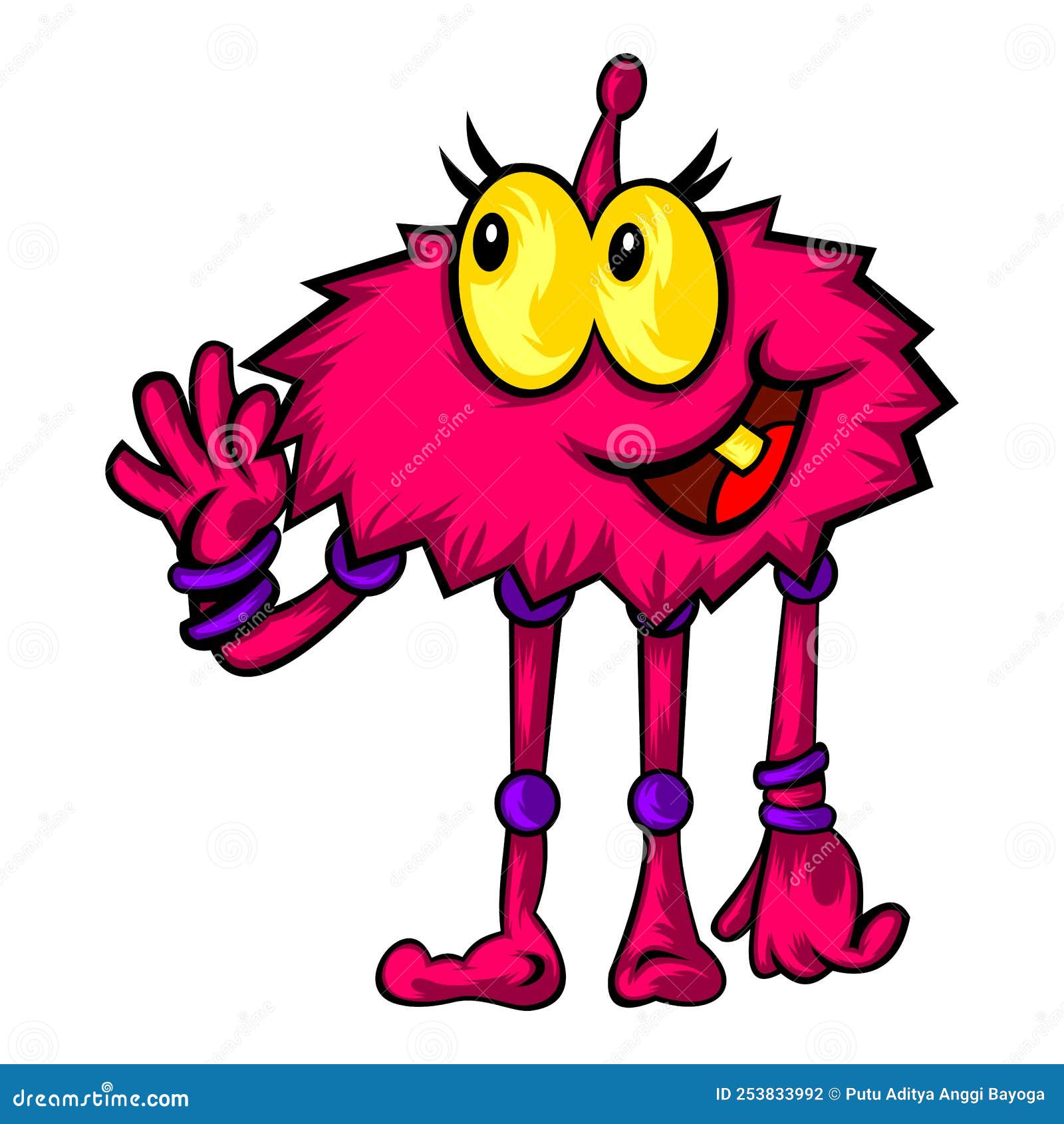 Fur monster illustration stock vector. Illustration of funny - 253833992