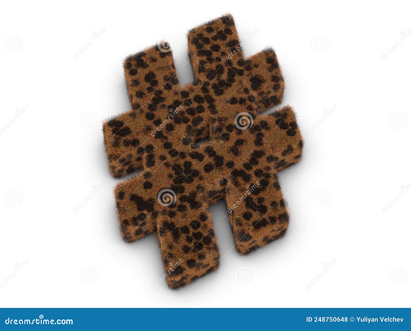Fur number symbol stock illustration. Illustration of render - 248750648