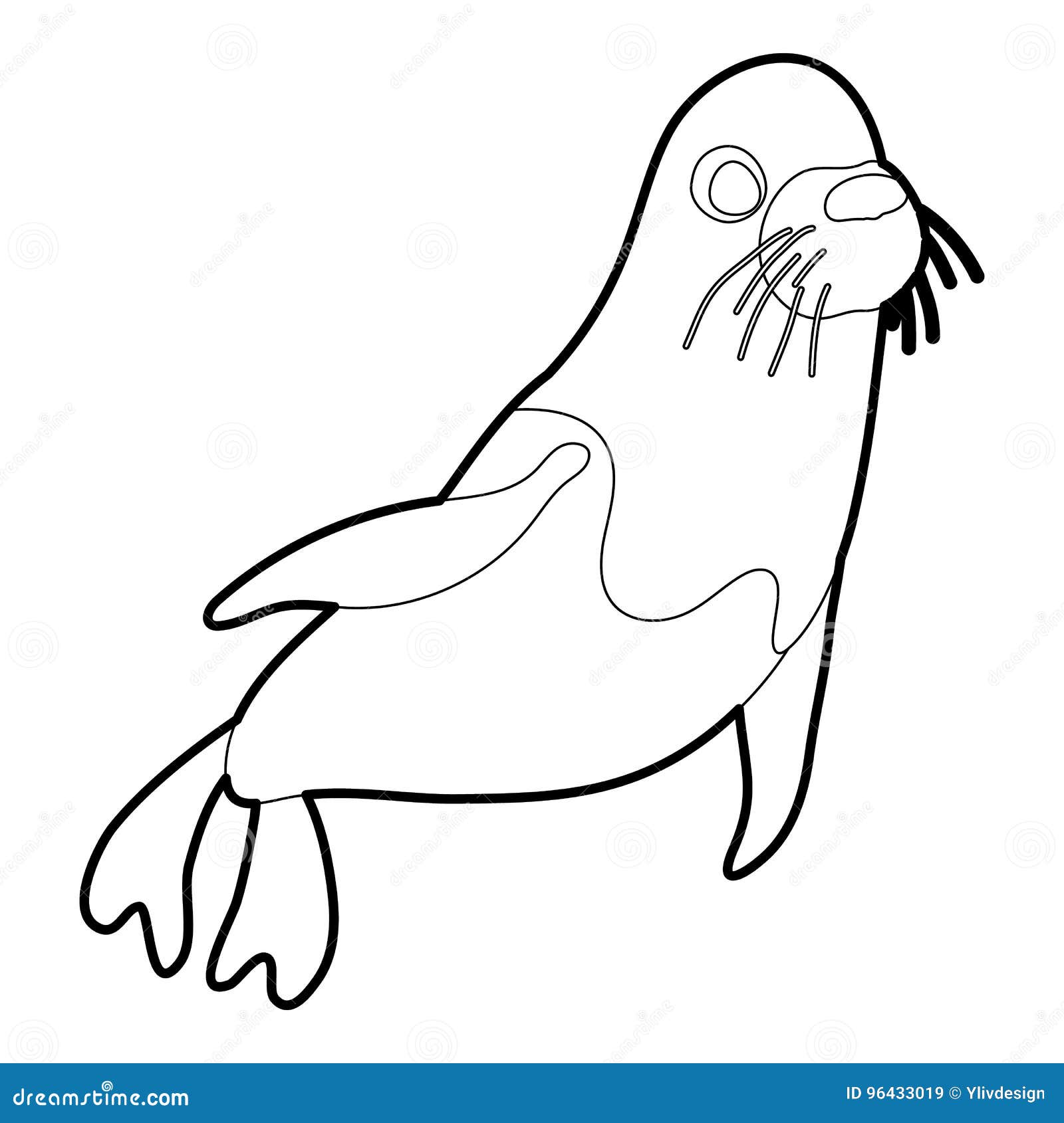 Fur seal icon outline stock vector. Illustration of funny - 96433019