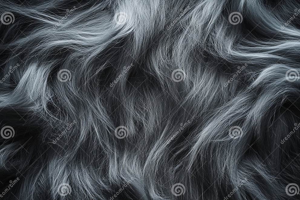 A Fur Textured Surface with Long, Flowing Strands, Featuring a Subtle ...