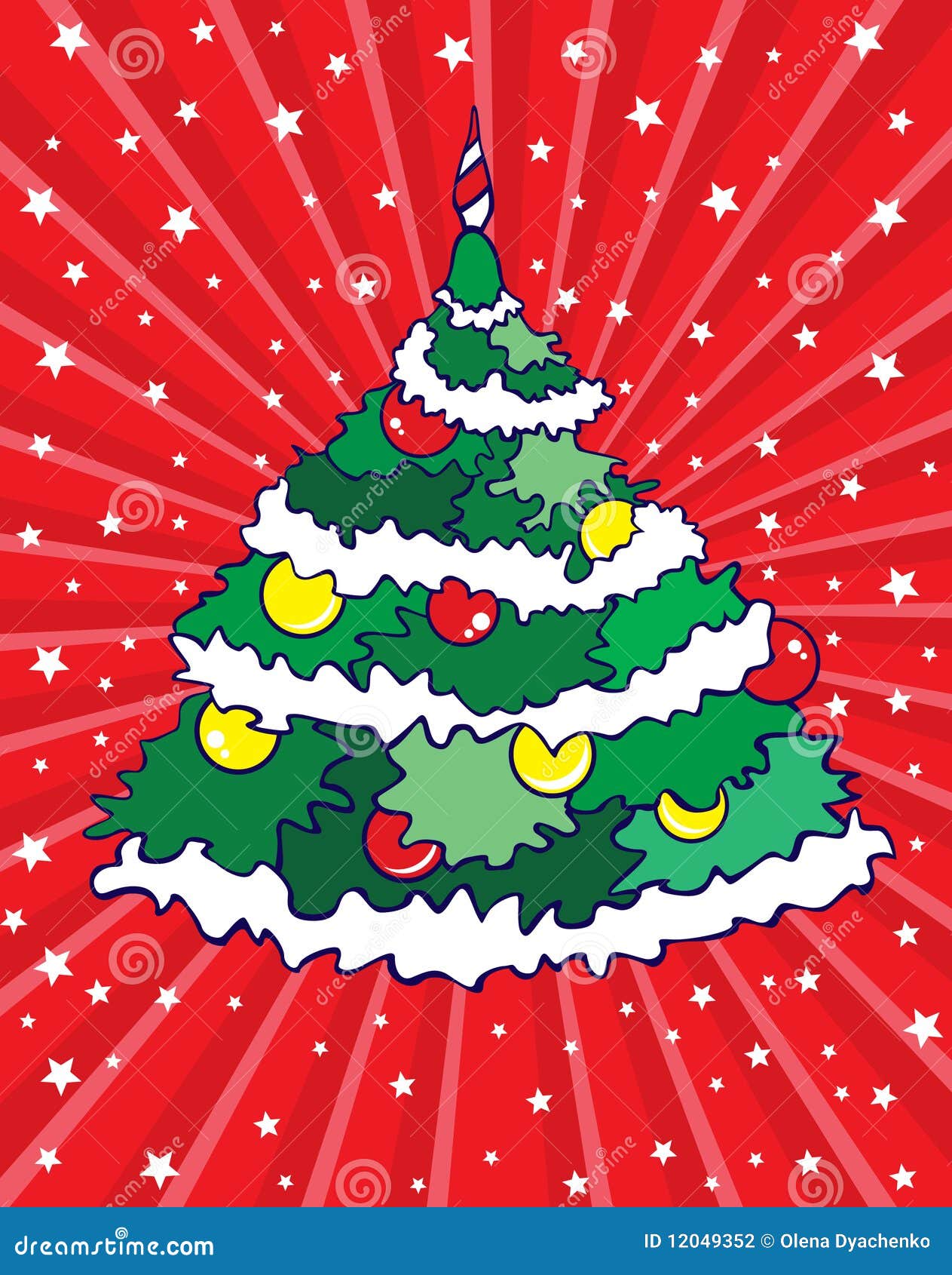 Fur-tree stock vector. Illustration of ornate, christmas - 12049352