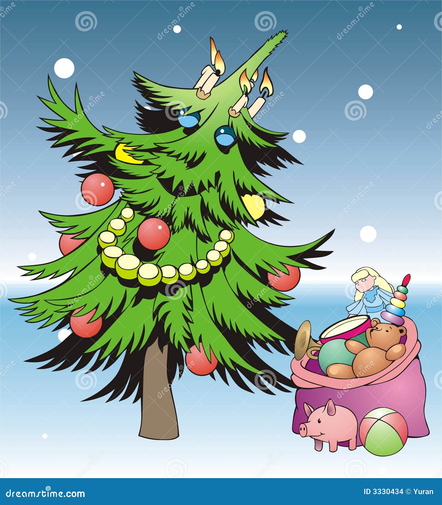 Fur-tree stock vector. Illustration of decoration, amusing - 3330434