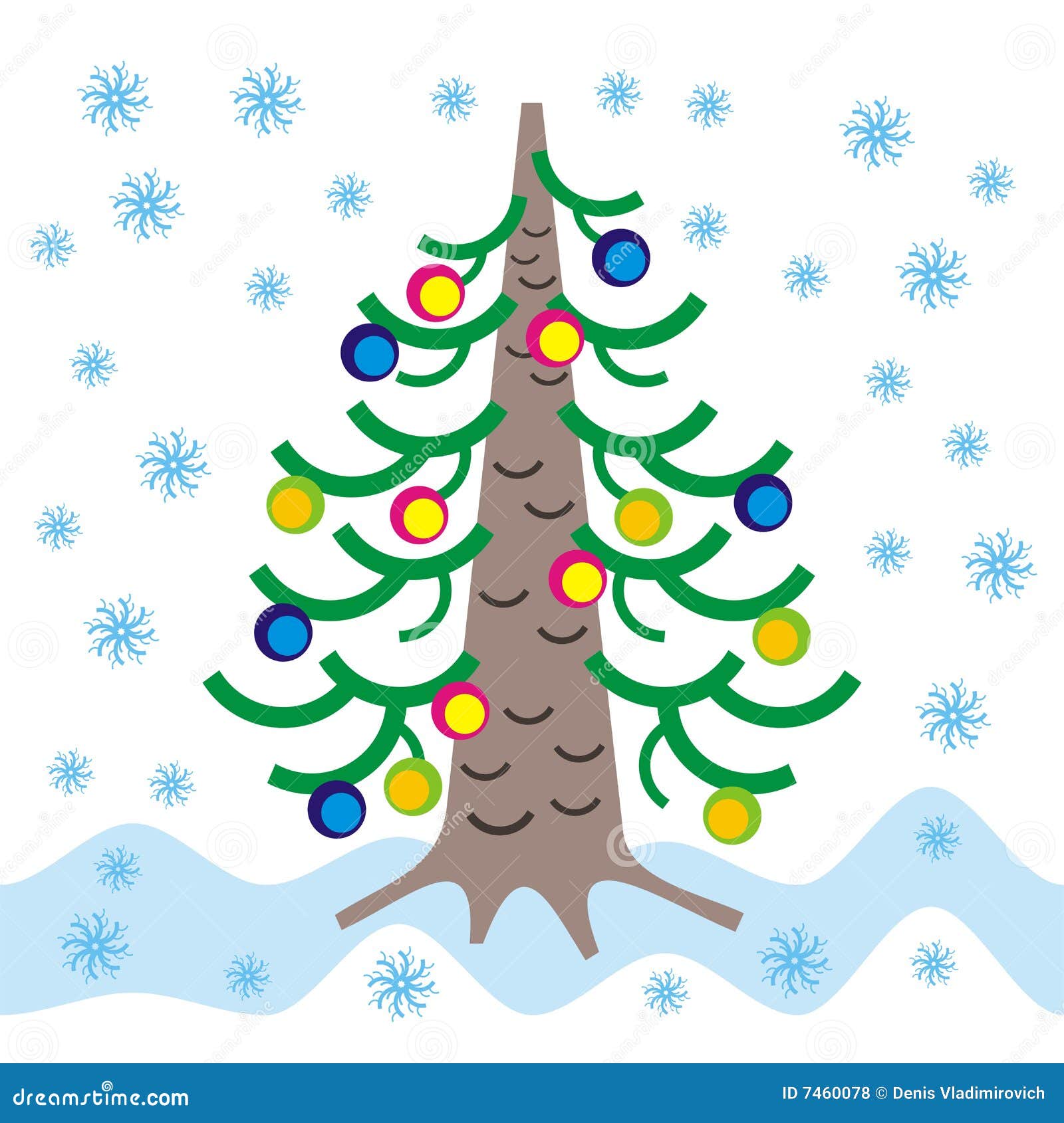 Fur-tree stock vector. Illustration of december, design - 7460078