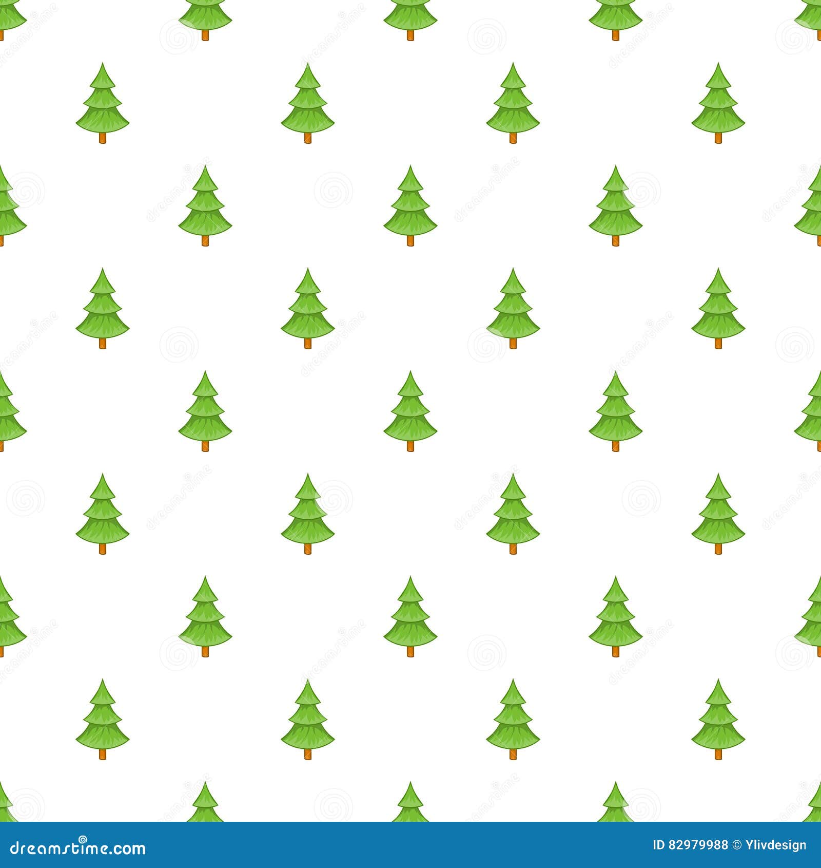 Fur Tree Pattern, Cartoon Style Stock Vector - Illustration of fauna ...