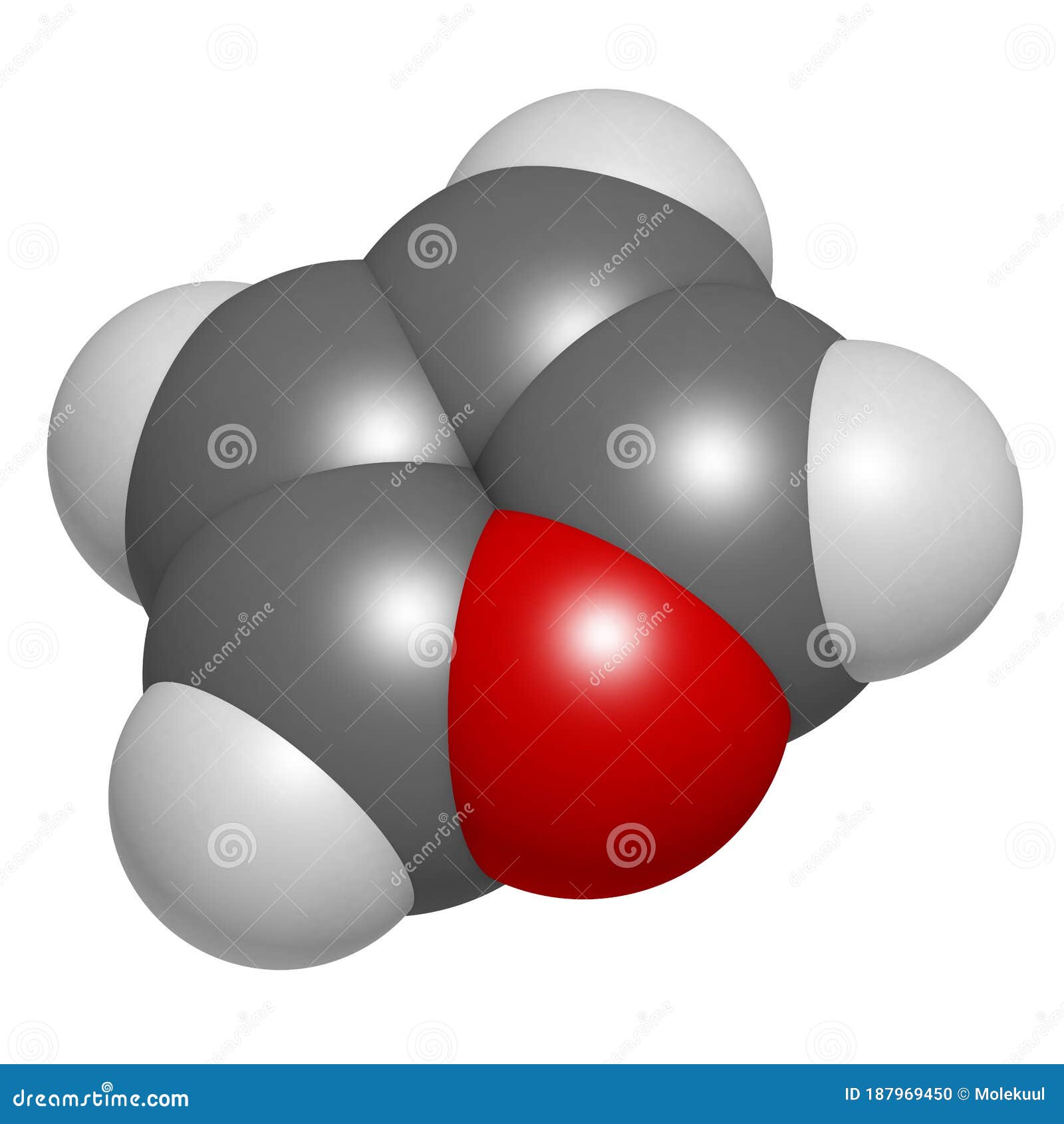 Furan Heterocyclic Aromatic Molecule. Skeletal Formula. Royalty-Free ...