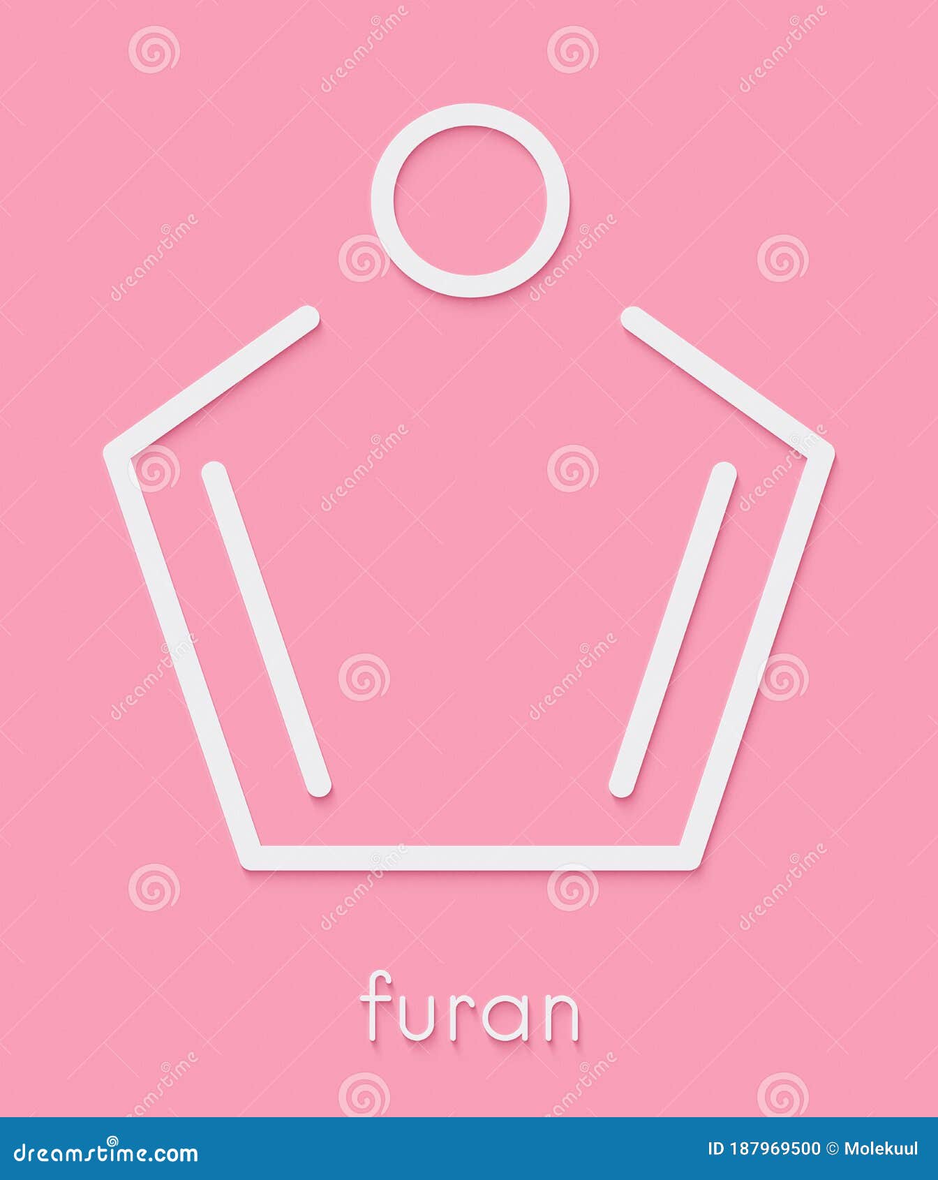 Furan Heterocyclic Aromatic Molecule. Skeletal Formula. Royalty-Free ...