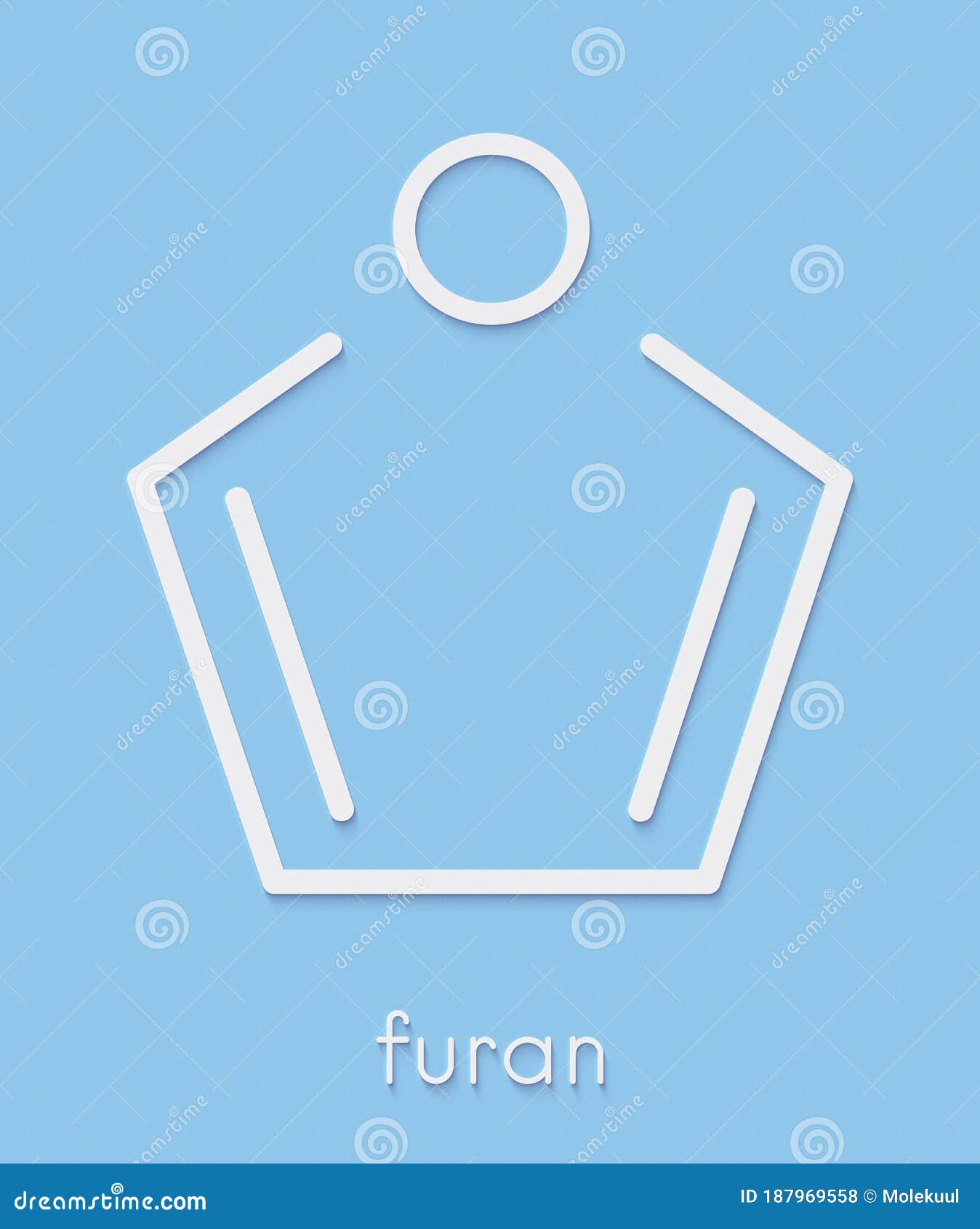 Furan Heterocyclic Aromatic Molecule. Skeletal Formula. Royalty-Free ...