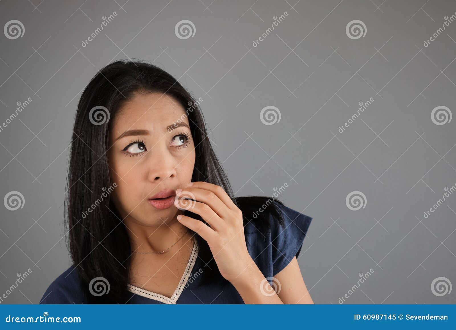 Furcht-Asiatin stockbild. Bild von kopf, mädchen, augen - 60987145