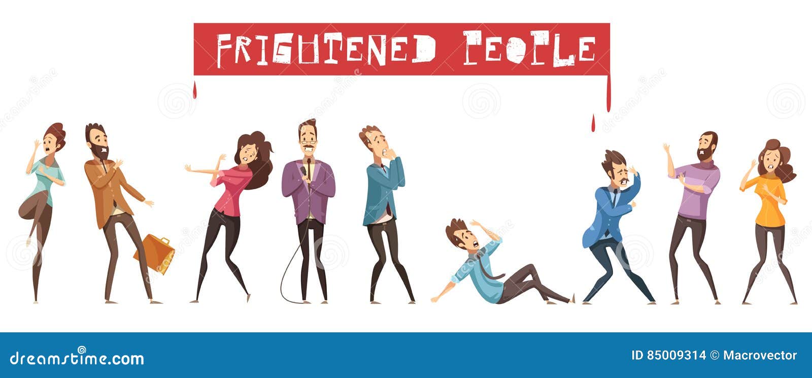 Furcht Person Icon Set vektor abbildung. Illustration von nachricht ...