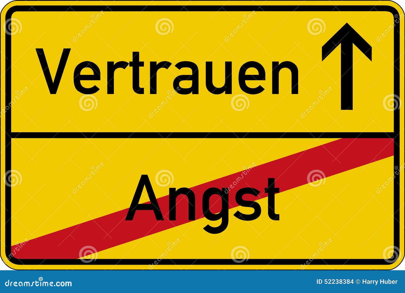 Furcht und Vertrauen stock abbildung. Illustration von vertrauen - 52238384