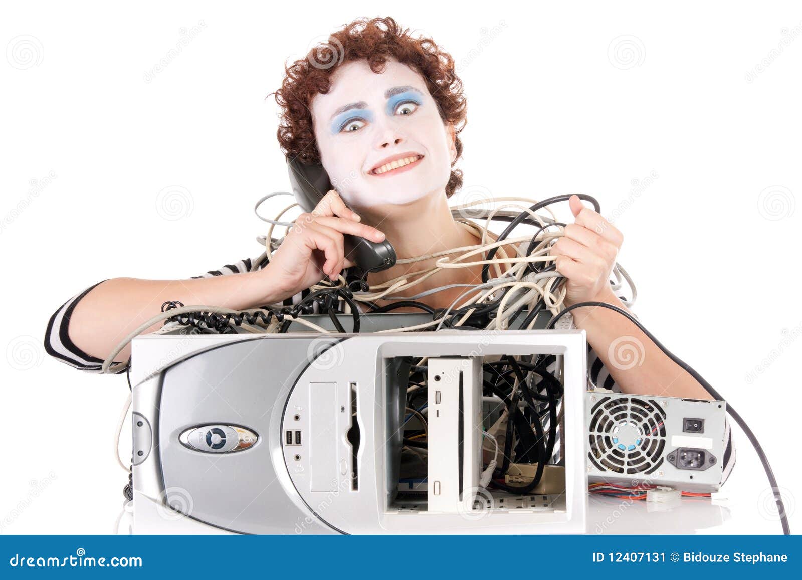 Furious Against the Computer Stock Image - Image of angry, beauty: 12407131