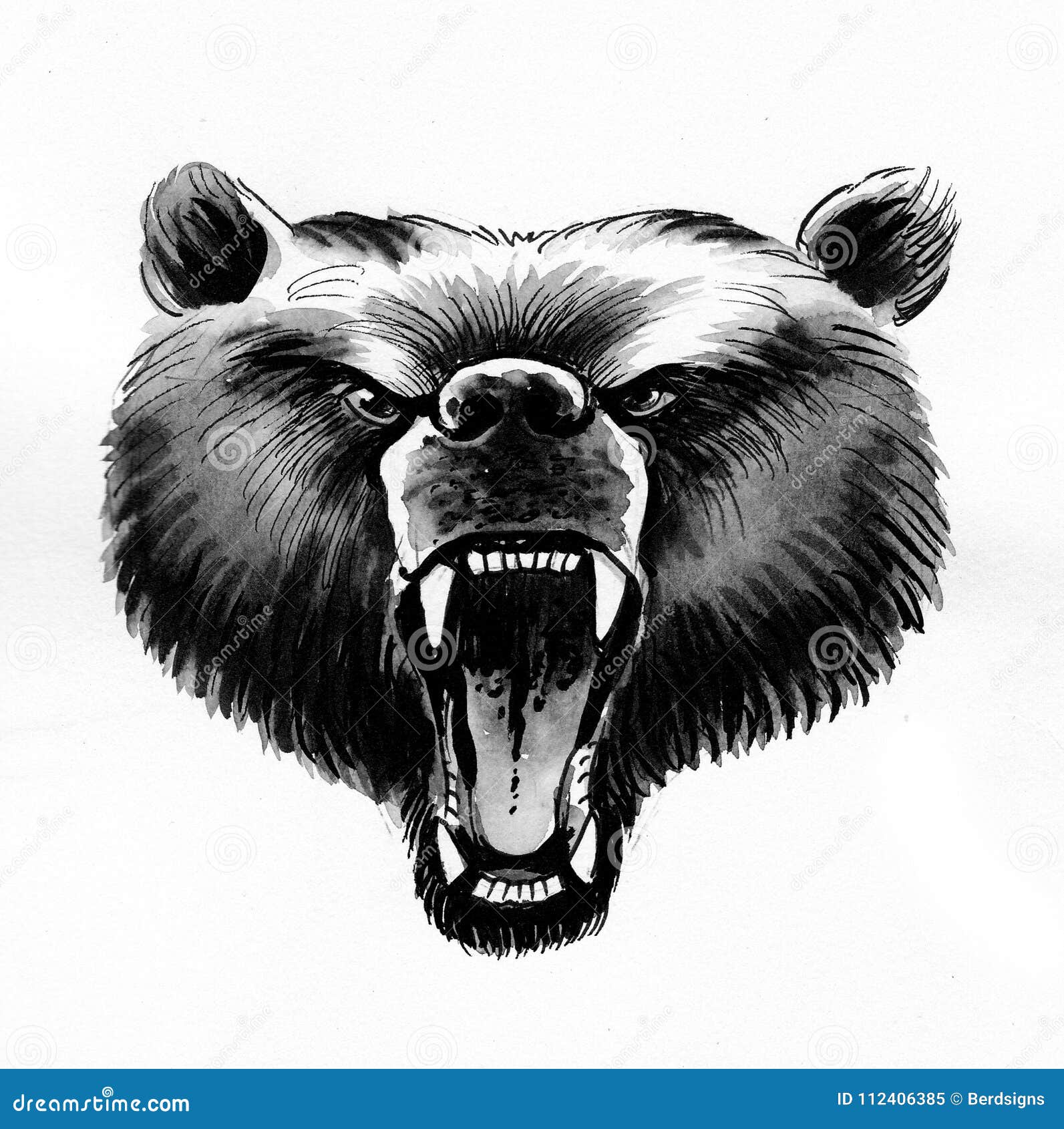 Furious bear stock illustration. Illustration of aggressive - 112406385