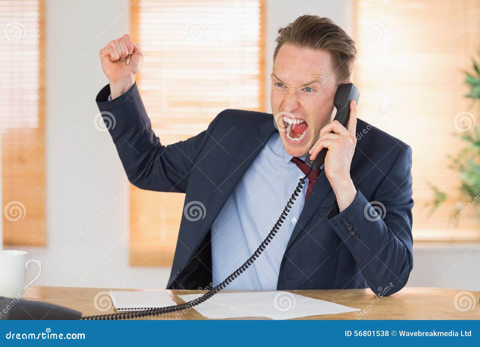 Furious Businessman Outraged on the Phone Stock Photo - Image of ...