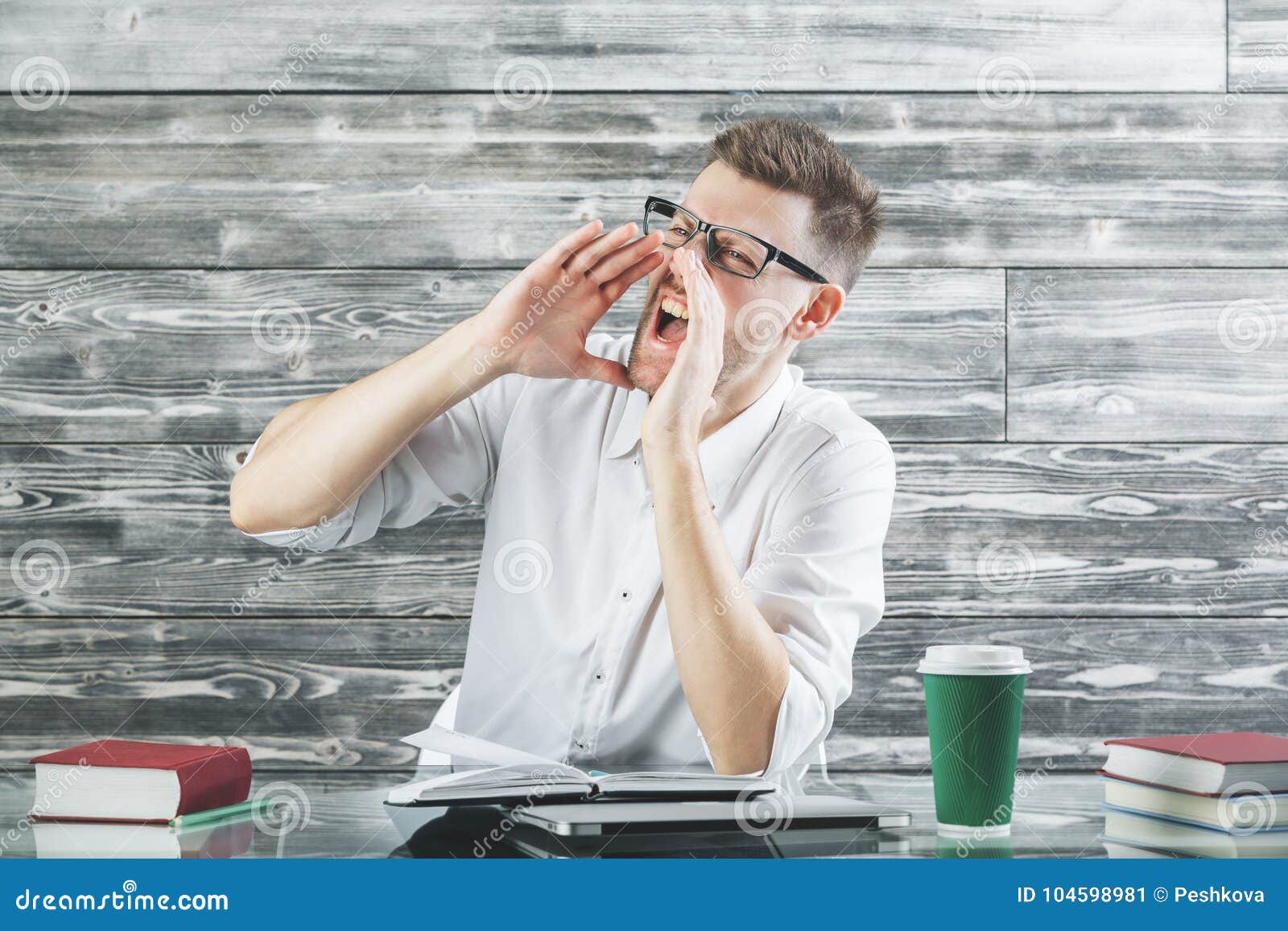 Furious Businessman at Workplace Stock Image - Image of furious ...