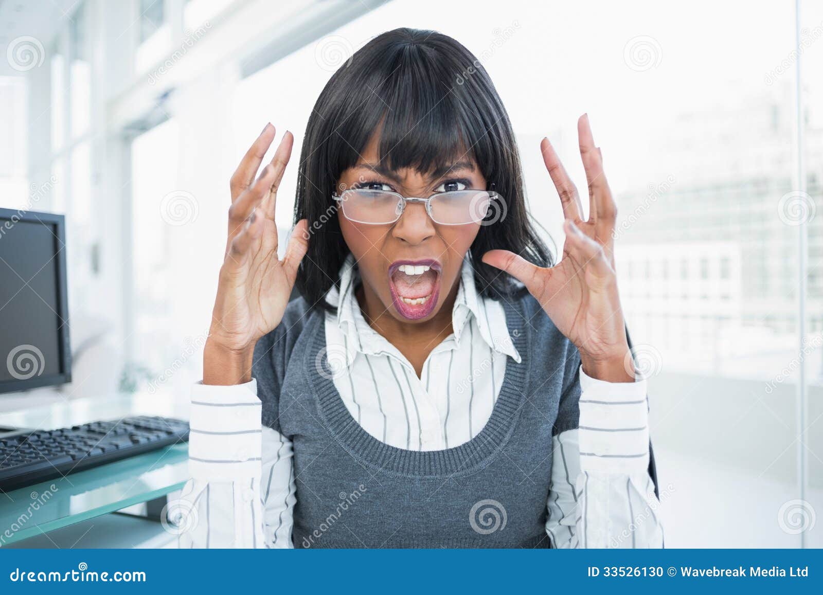 Furious Businesswoman Screaming Stock Photo - Image of women, person ...