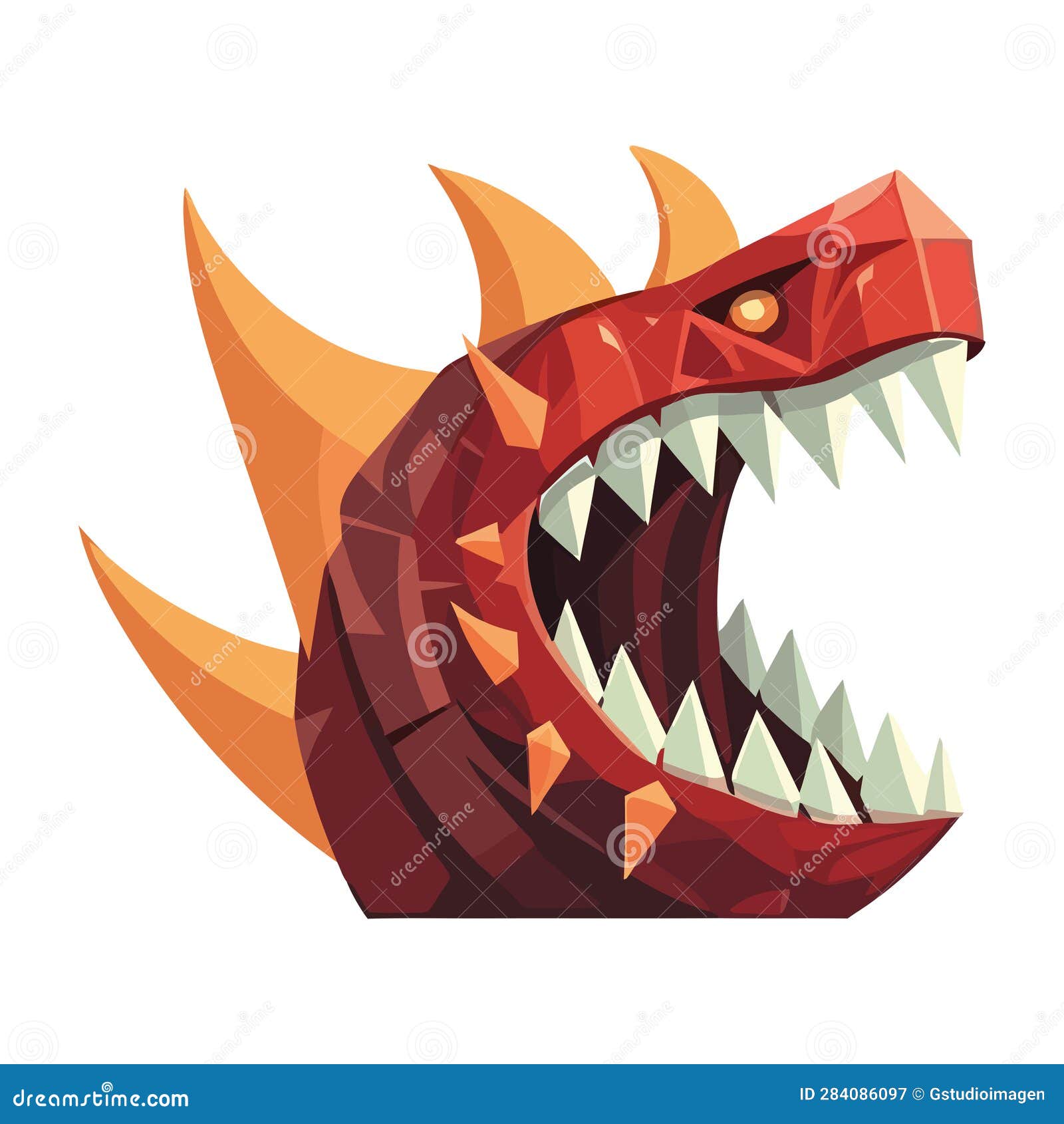 Furious Dragon Mascot with Sharp Teeth Screaming Stock Vector ...
