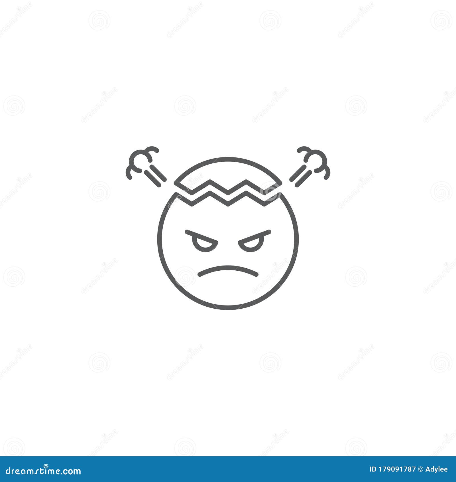 Furious Emoticon Vector Icon Symbol Angry Isolated on White Background ...