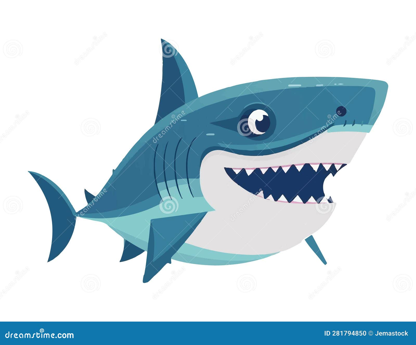 Furious Fish with Sharp Teeth Stock Vector - Illustration of evil ...