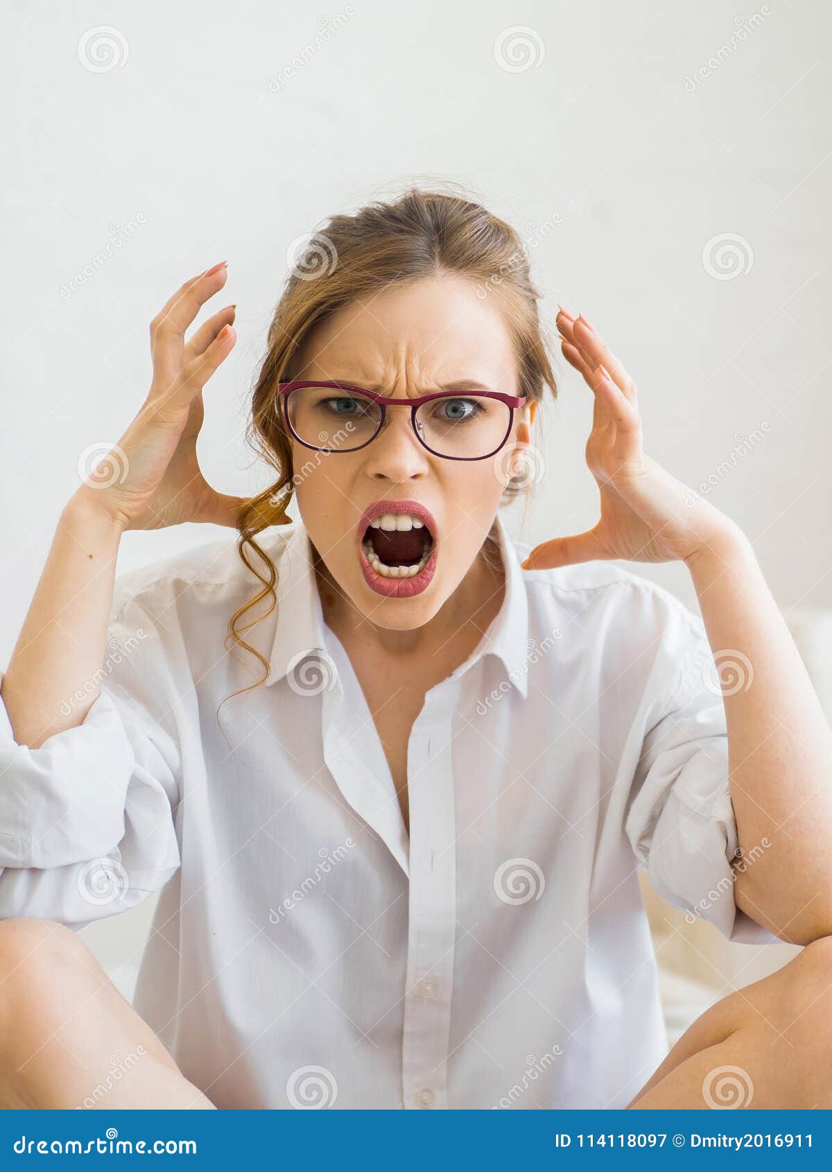 Furious and Frustrated Woman Screaming with Rage Stock Image - Image of ...