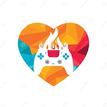 Furious Gamer Vector Logo Design. Keypad Controller and Fire Flame ...