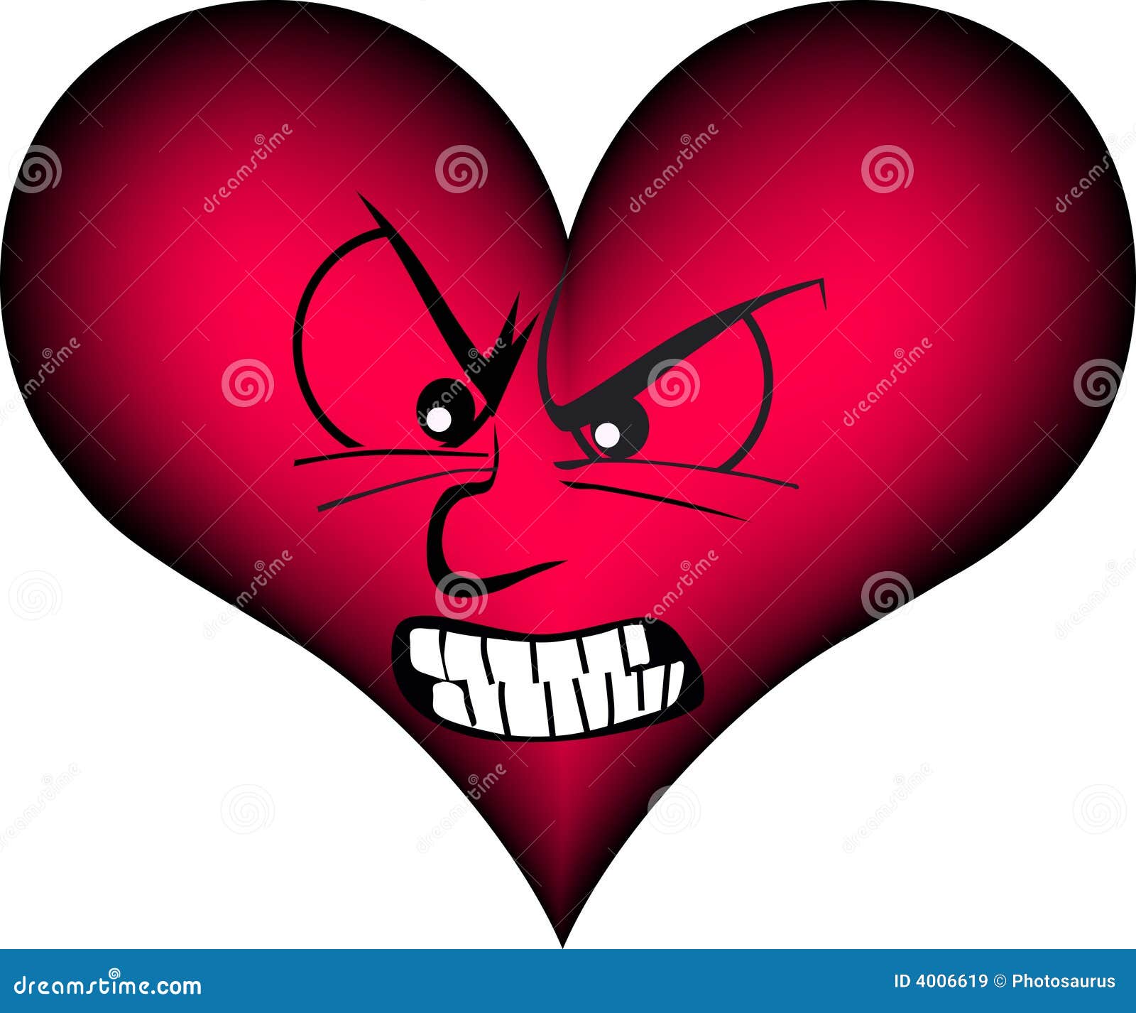 Furious heart stock vector. Illustration of heartless - 4006619