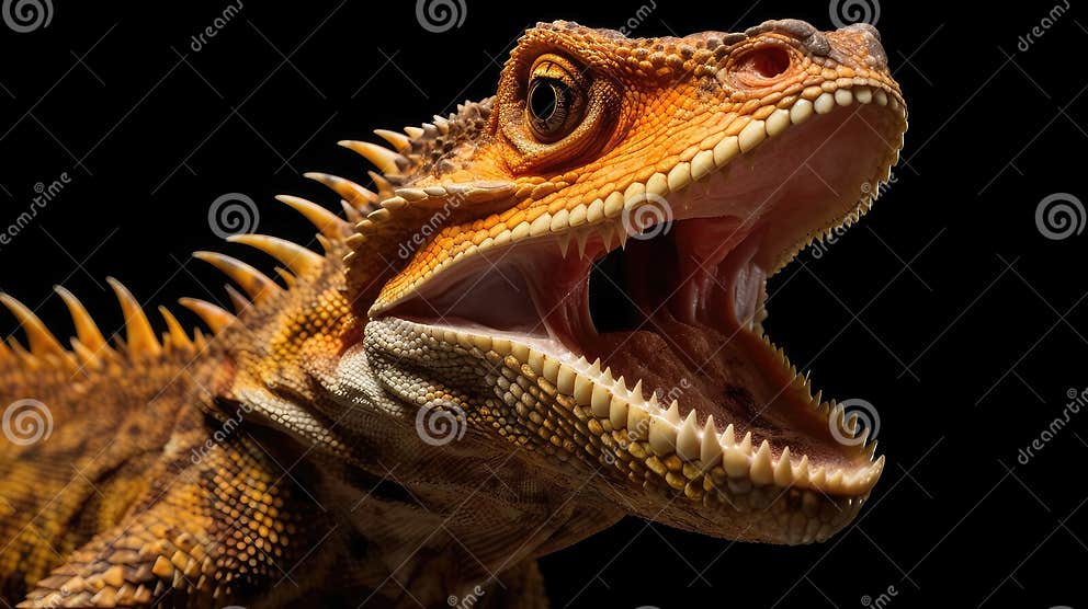 Furious Lizard in High-Resolution Image. Capturing Intense Emotions ...